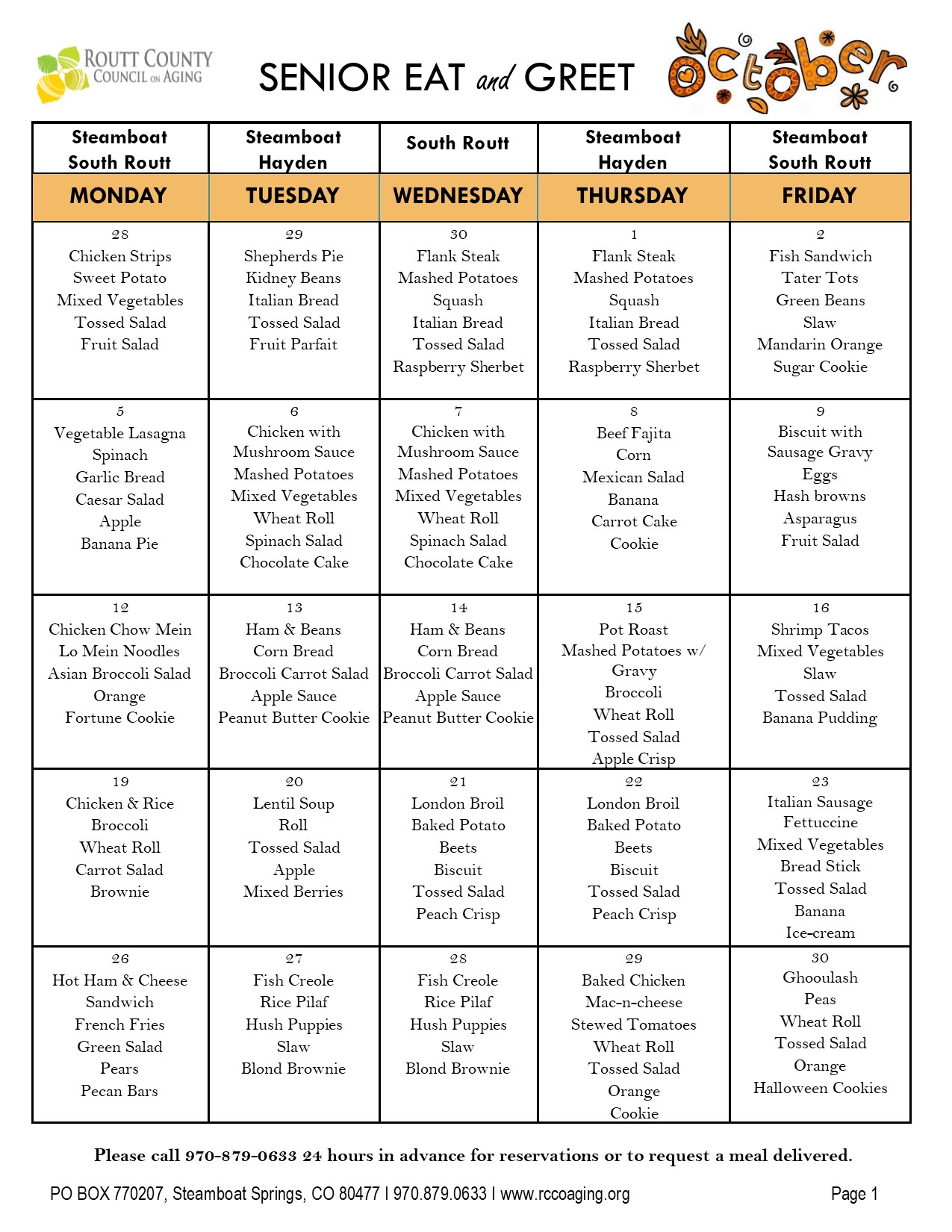 Senior Eat and Greet Lunch | Routt County Council on Aging