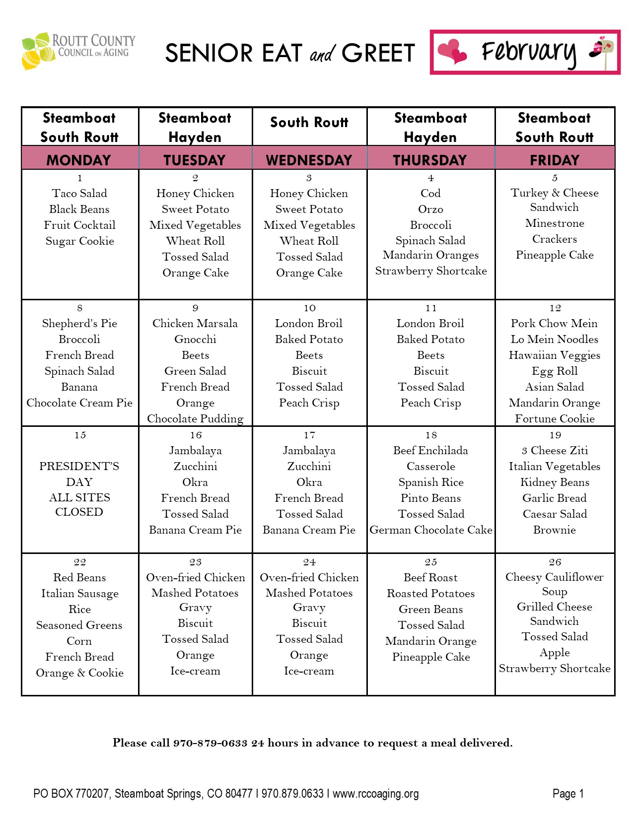 Senior Eat and Greet Lunch | Routt County Council on Aging