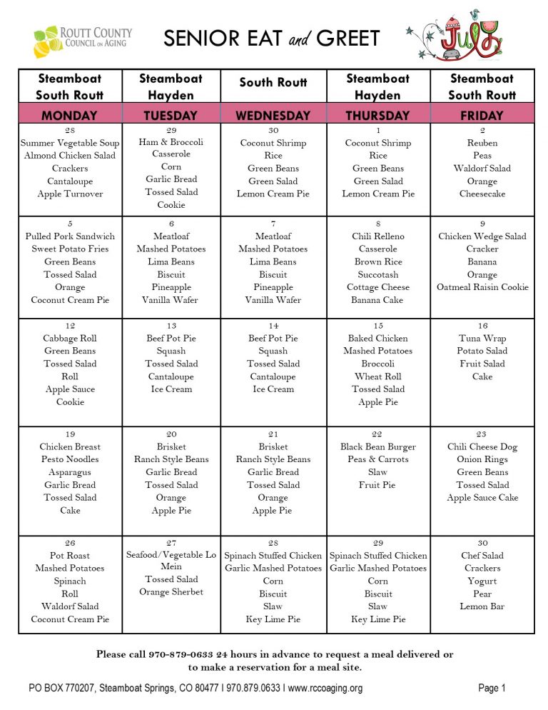 Senior Eat and Greet Lunch | Routt County Council on Aging